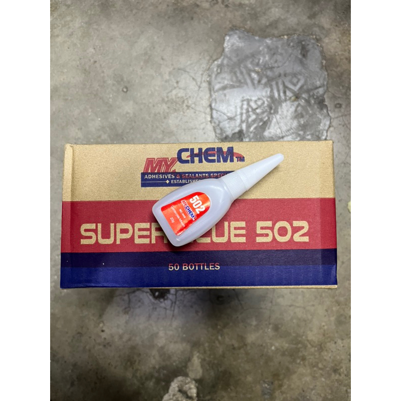 MY CHEM 502 SUPERSTRONG SUPERGLUE 502 GUM 20g （ONE BOX 50pcs) | Shopee Malaysia