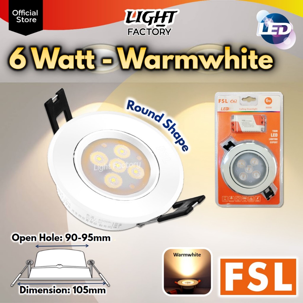 FSL Recessed LED Eyeball 4W | 6W Spotlight LED SMD Recessed Light LED ...