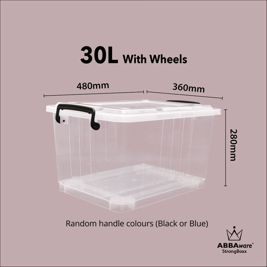 Abbaware Clear Storage Box Transparent (30L/50L/80L) Kotak Simpanan ...