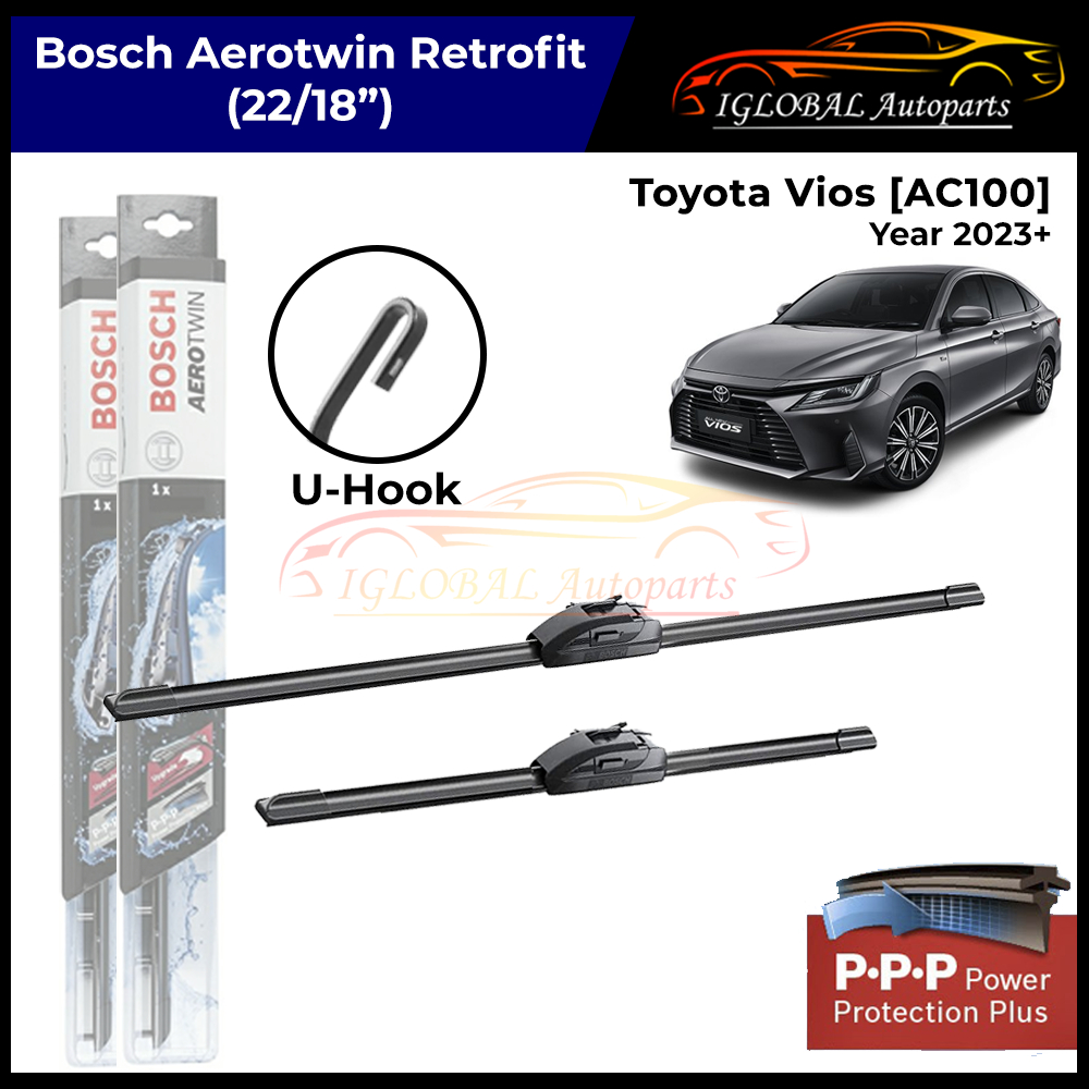 Toyota Vios [AC100] Year 2023+ Windshield Wiper Bosch Aerotwin Retrofit Set (22/18") | Shopee ...