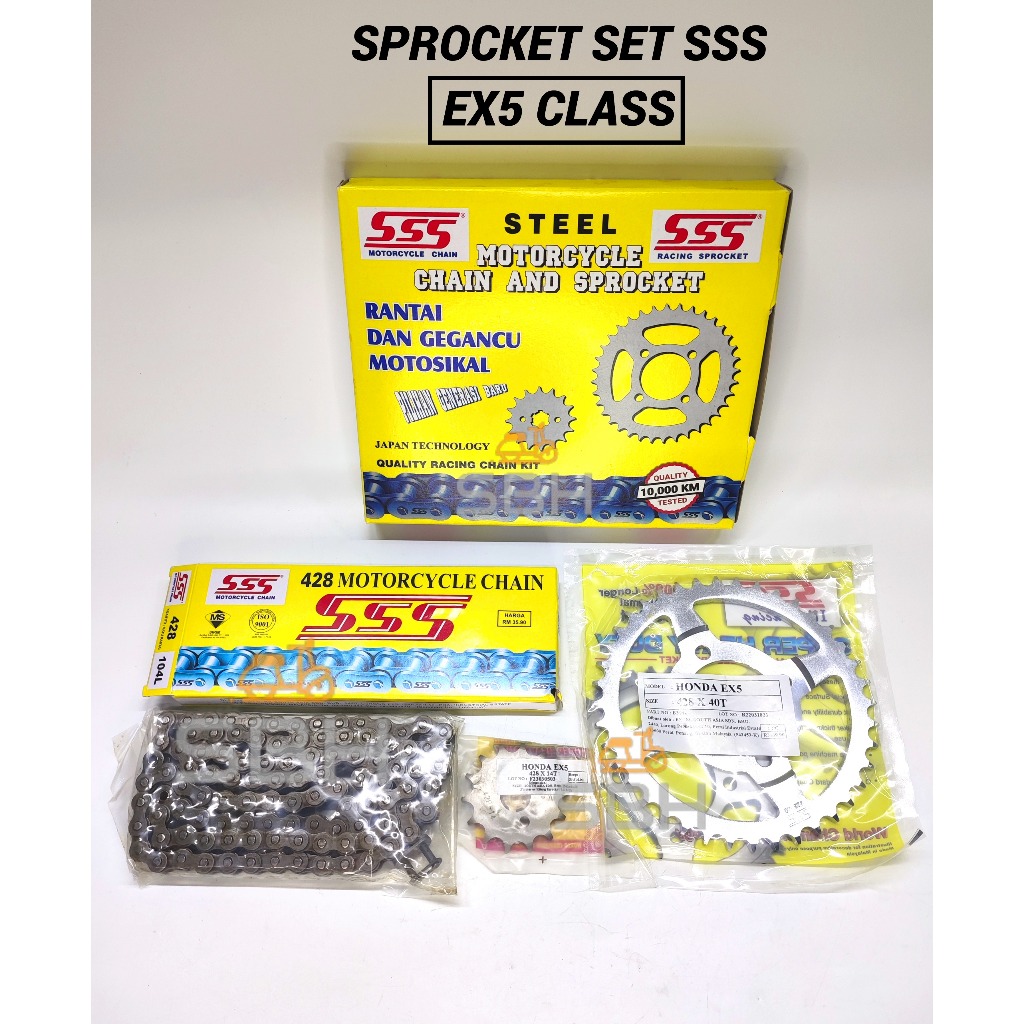 EX5 CLASS [100% ORIGINAL]SSS SPROCKET SET 428 #SPROCKET RANTAI#CHAIN & SPROCKET SET SSS (428-14T ...