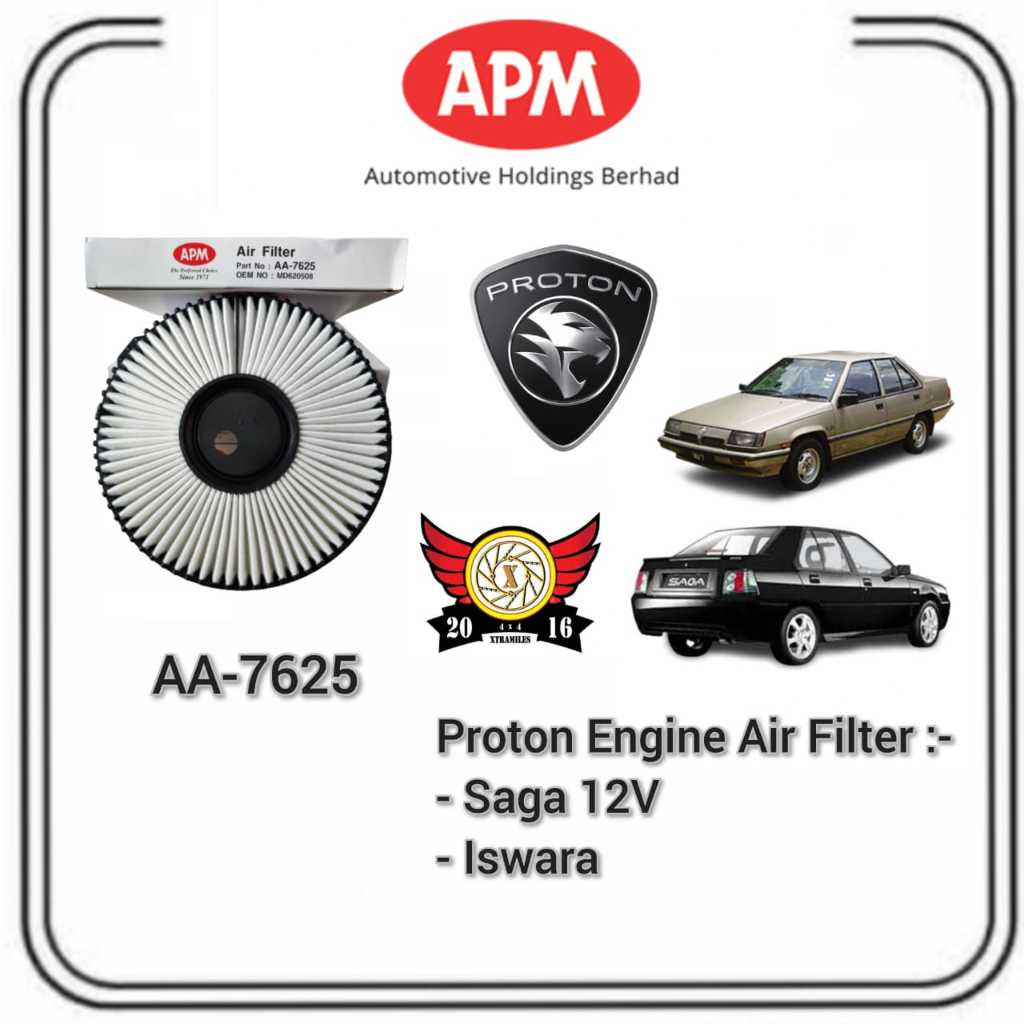 (100% ORIGINAL APM) ENGINE AIR FILTER - PROTON SAGA 12V ISWARA WIRA ...