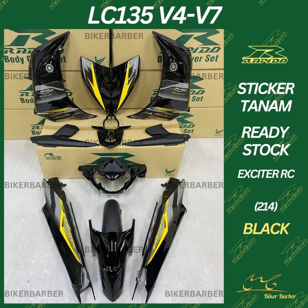 RAPIDO Cover Set Yamaha Lc135 V4-V7 Exciter Rc (214) Black Red Blue ...