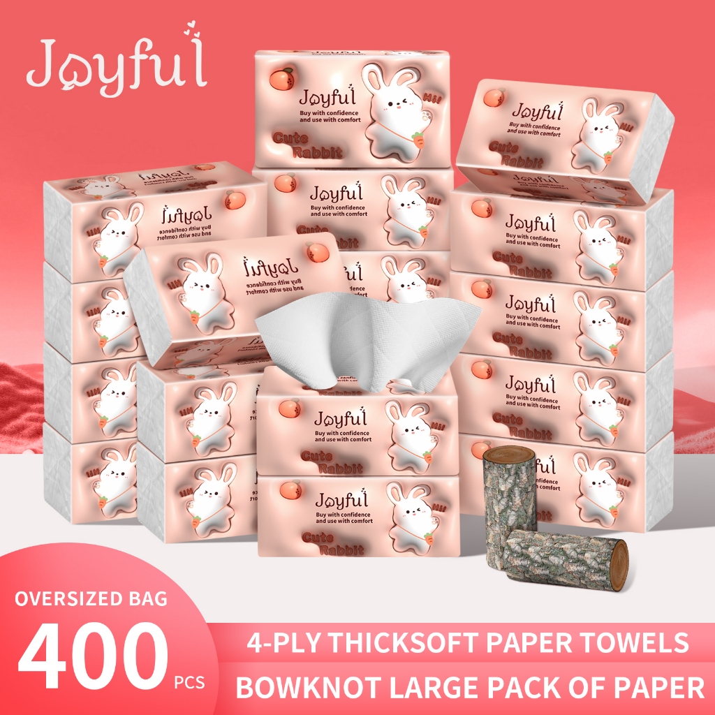 Joyful Air-Cushion Face Tissue Paper 400pcs (20 Packs) | Shopee Malaysia