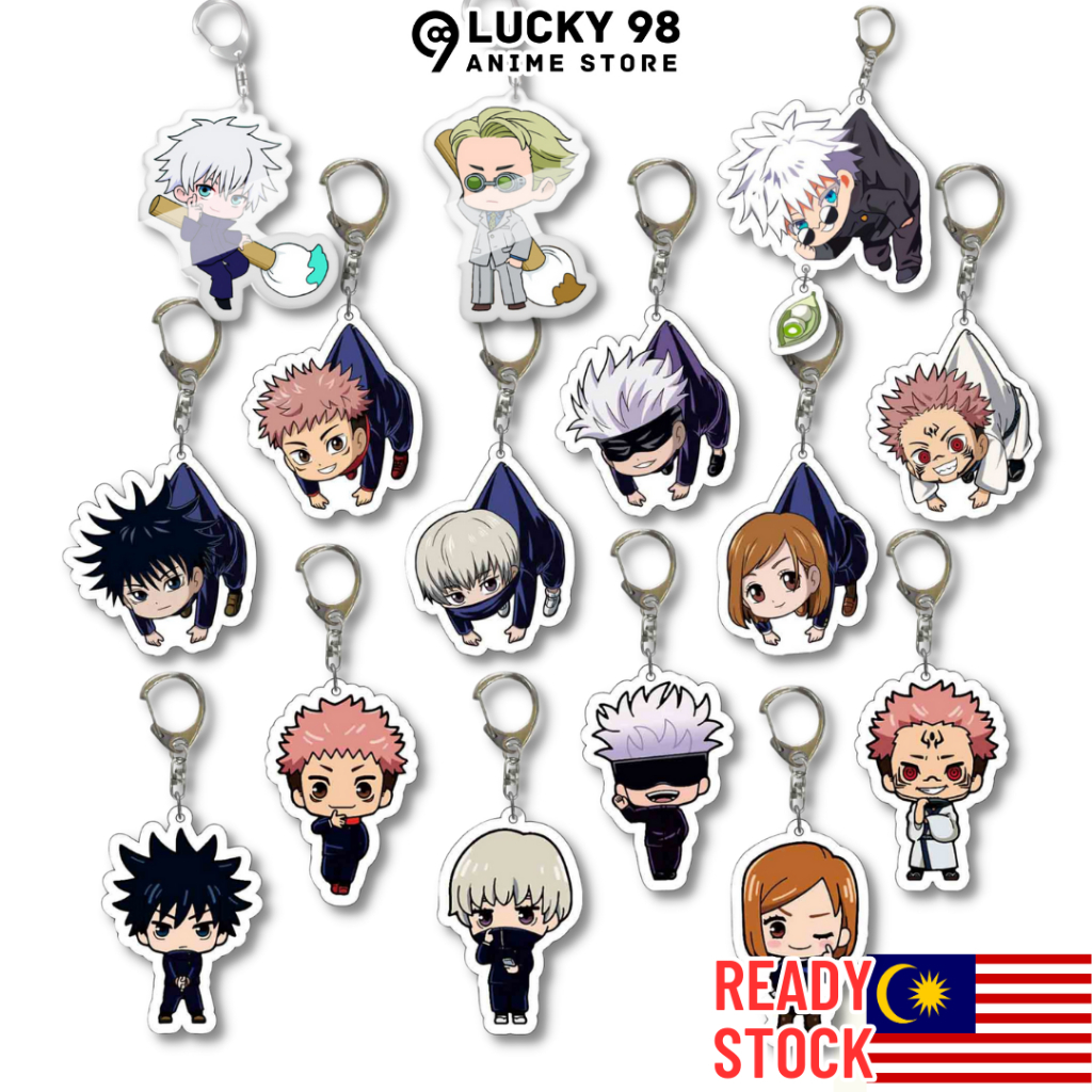 🇲🇾 Ready Stock Jujutsu Kaisen Double-sided Acrylic Keychain Cute Gojo ...