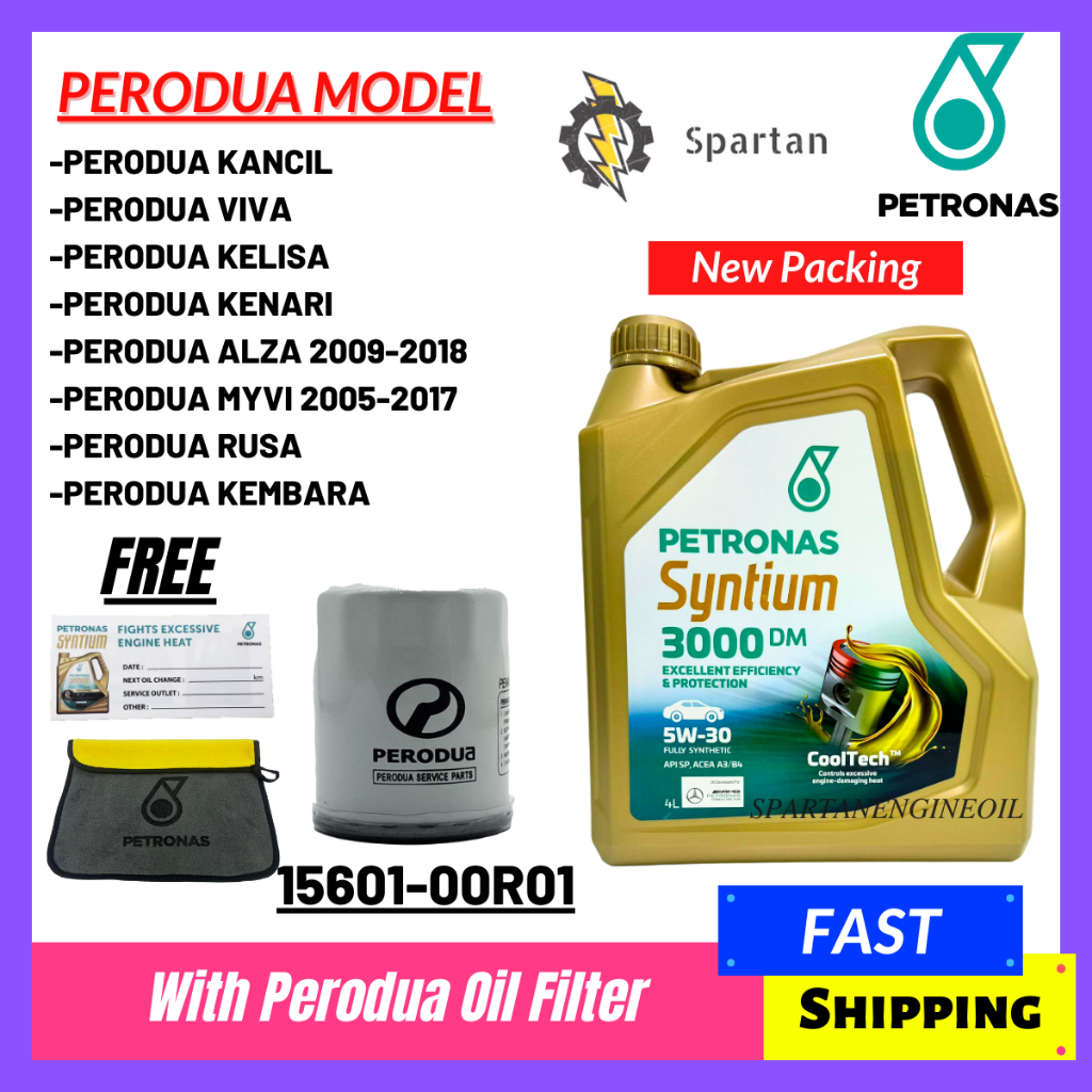NEW PACKING Petronas Syntium 3000 SN-PLUS 5W30 Fully Synthetic Engine ...