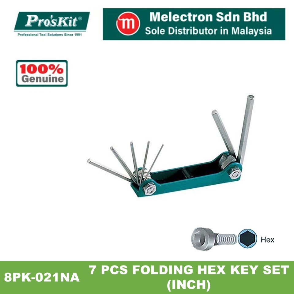 Pro'sKit 8PK-021NA 7Pcs Folding Hex Key Set (Inch) | Shopee Malaysia