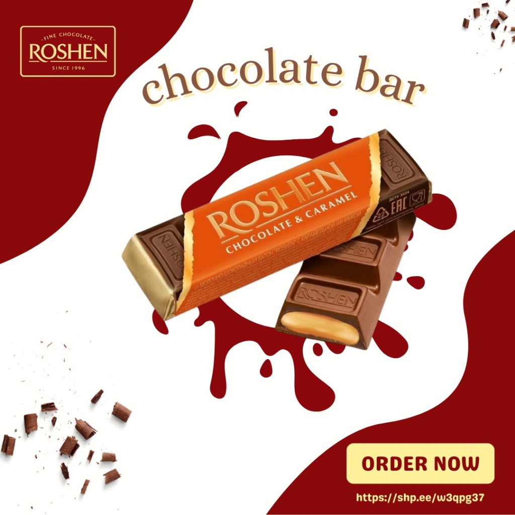 Roshen Milk Chocolate Bars with Caramel Fillings ( 1 PIECES ) | Shopee ...