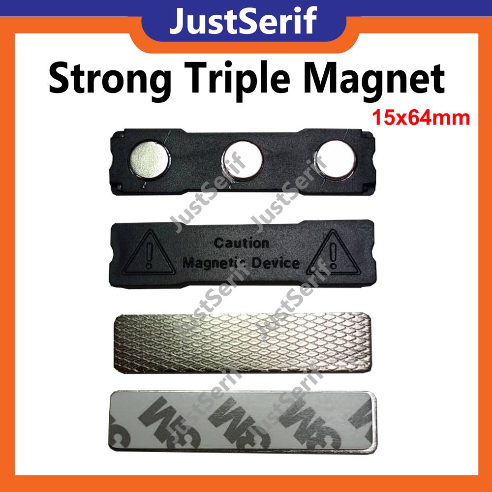 3 BUTANG Magnet BESAR Kuat 64x16mm Nametag Magnet Tag Nama Magnet Badge ...