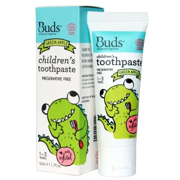 Buds Children Toothpaste Xylitol Green Apple 50g (1-3 Years +) | Shopee ...