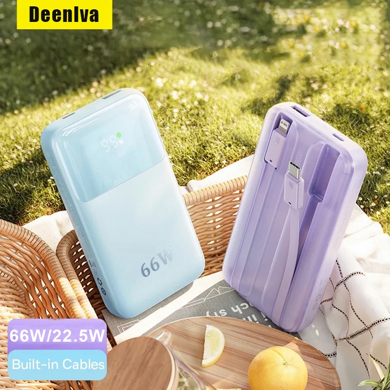 66W PD Super Fast Charge 50000mAh Powerbank with 2 Cable Double typec ...