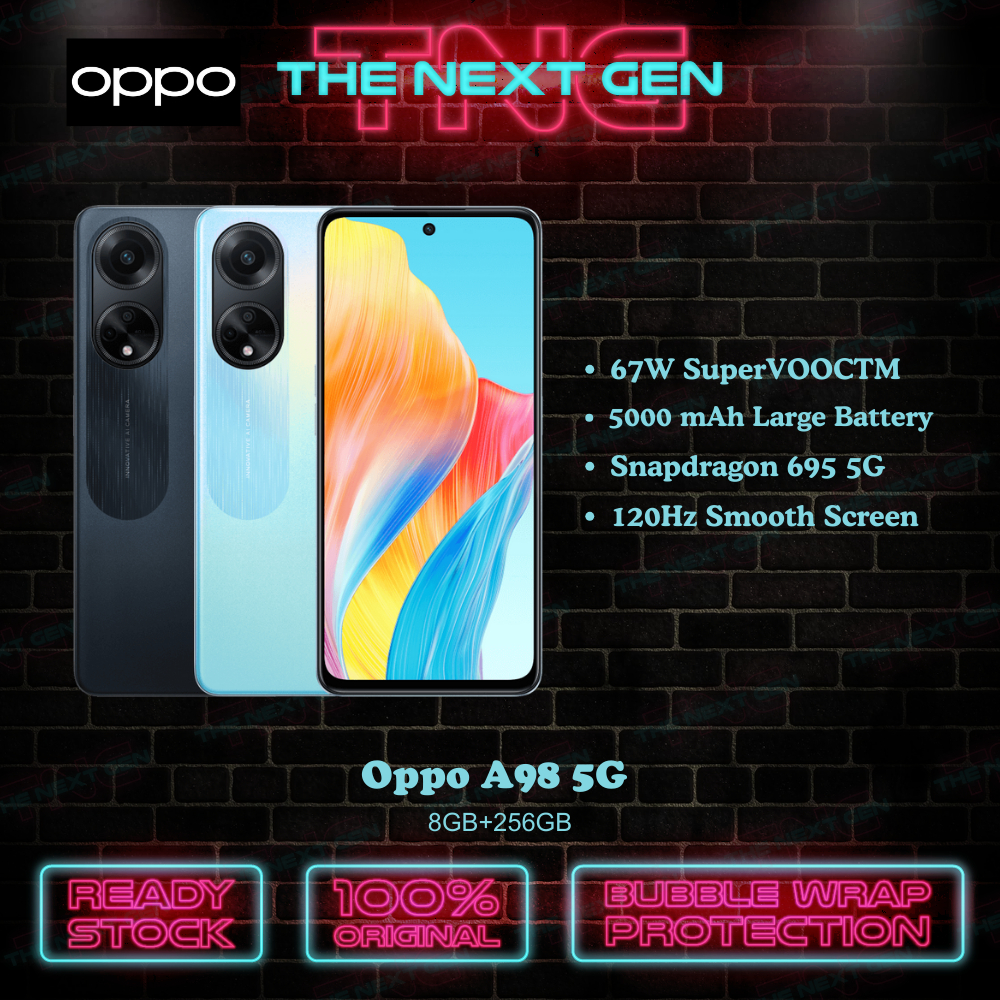 OPPO A98 5G Smartphone | 8GB+ 256 GB | 67W SUPERVOOC | 5000mAh Battery | Shopee Malaysia