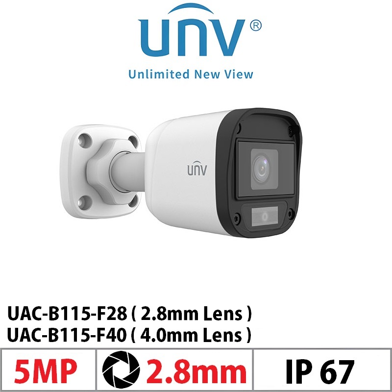 Uniview UNV UAC-B115-F28-W 5MP Bullet Analog Camera - Uniview 5MP Bullet Camera 2.8mm / 4.0mm ...