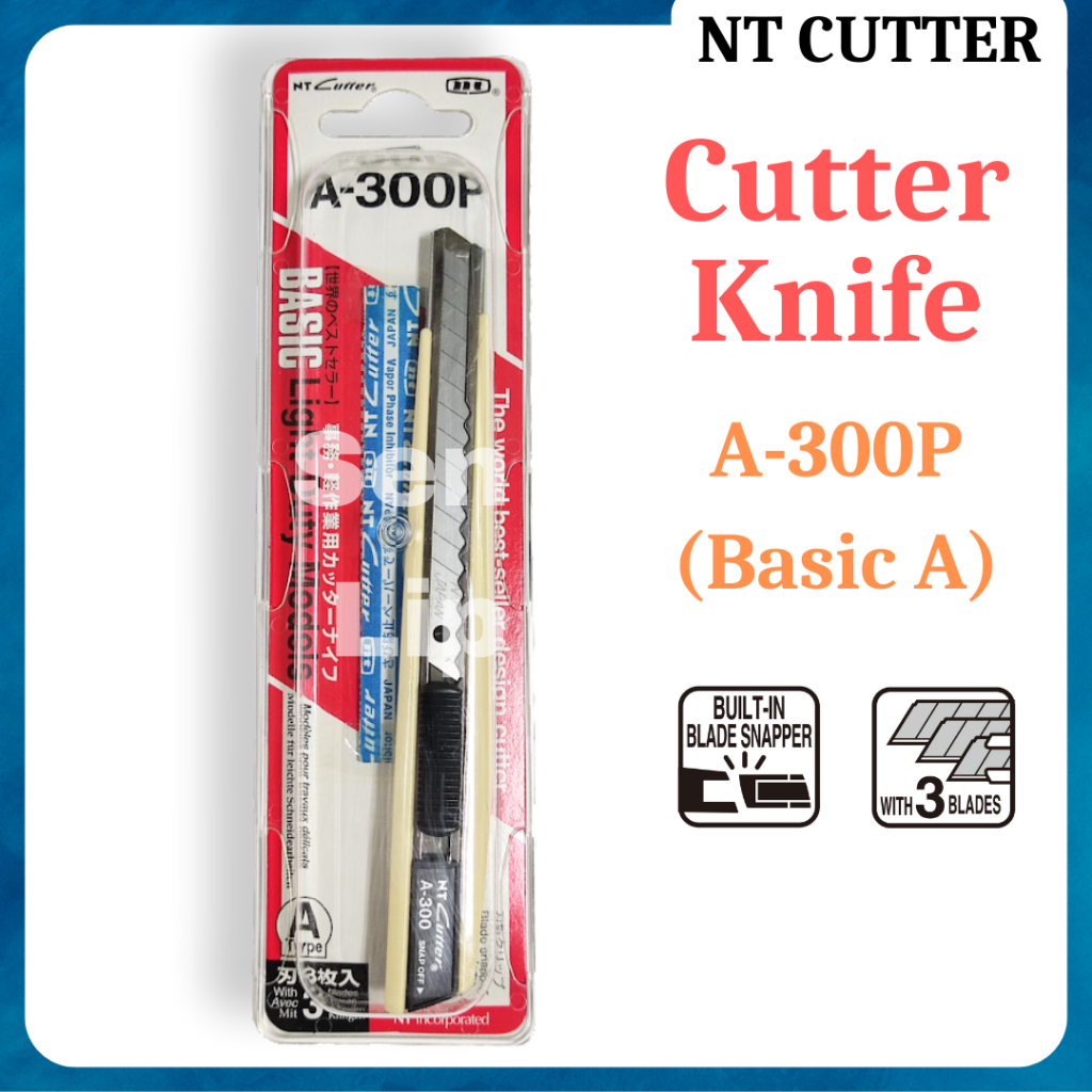 NT Cutter Knife A-300P (Basic A) / Light-Duty Models Utility Knife with ...