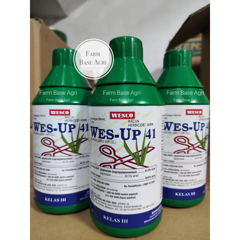 1L WES UP Glyphosate 41% Weed Killer Racun Rumpai sama Roundup Typhoon ...