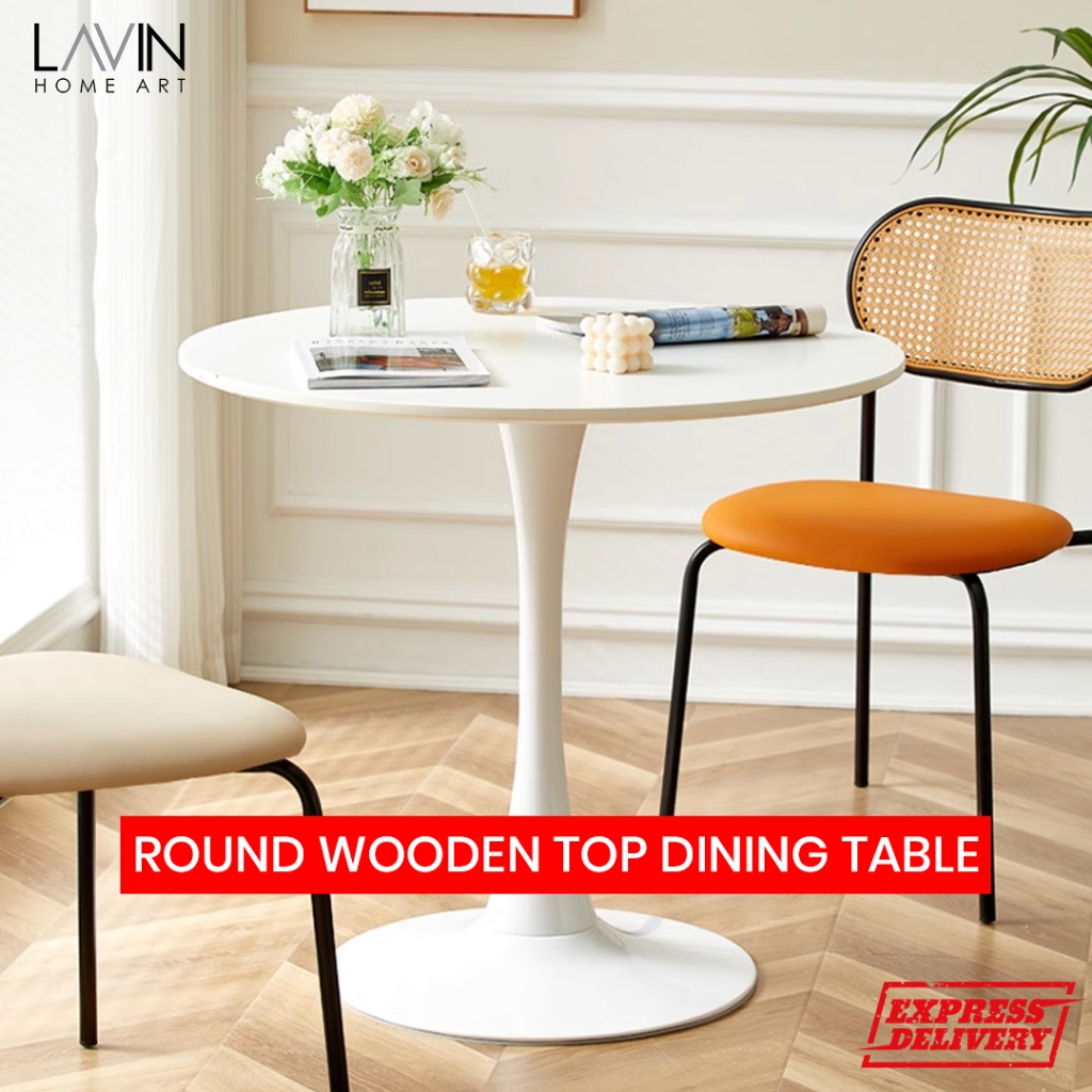 Lavin Round Wooden Top Dining Table/Round Pantry Cafe Table/Nordic ...