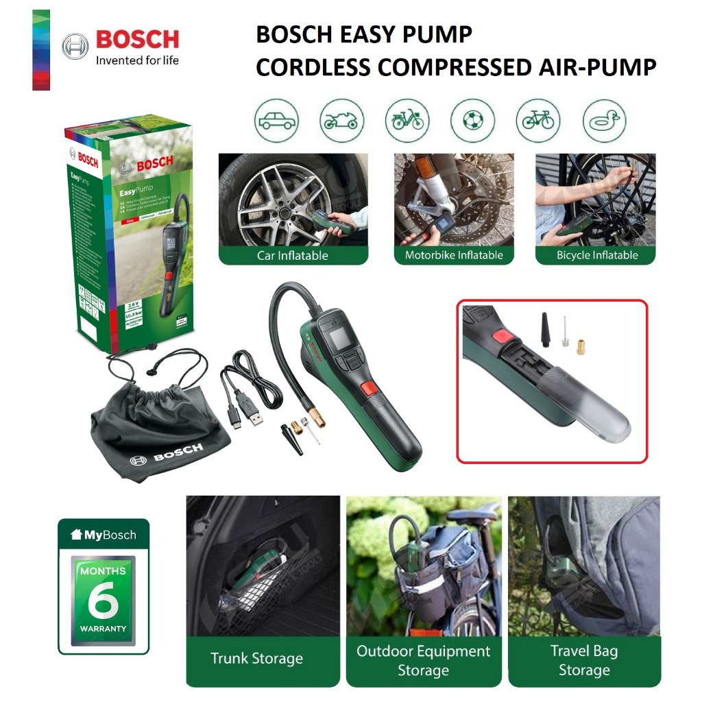 Bosch Easy Pump 3.6V Cordless Compressed Air-Pump | Shopee Malaysia