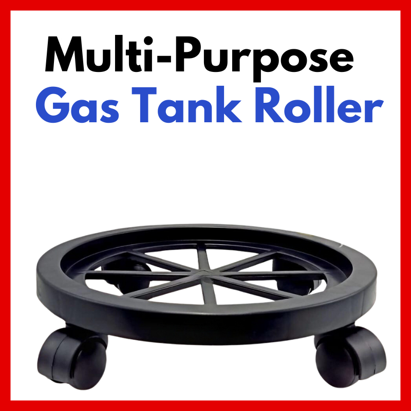 PVC Round Gas Stand Roller Roda Tong Gas Trolley Heavy Duty Thick ...