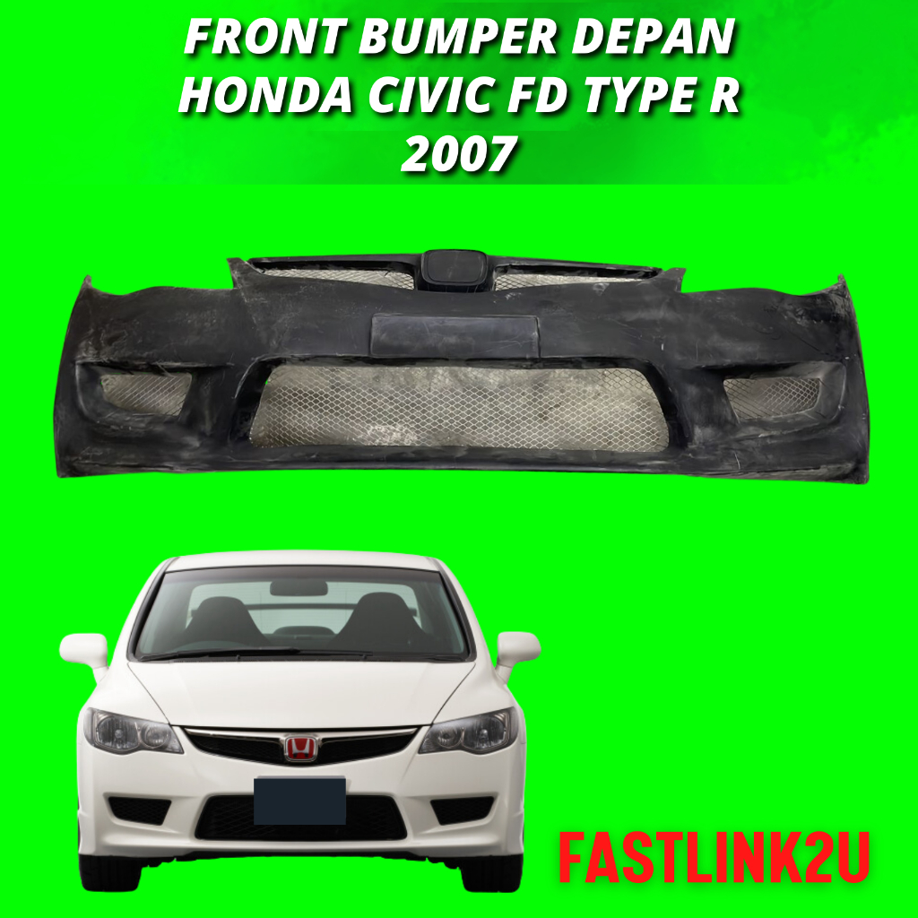 Fastlink Honda Civic FD Type R 2007 Front Bumper Depan PU Material | Shopee Malaysia