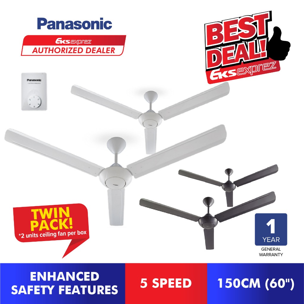 Panasonic / KDK Regulator 3 Blades Ceiling Fan 60" F-M15A0VBWH / F ...