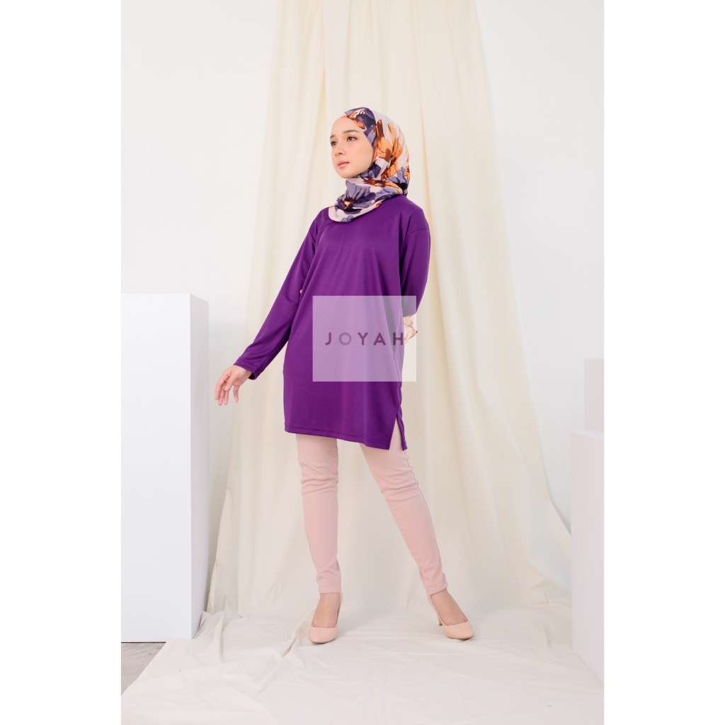 Joyah Plus Size Premium Muslimah/XS-XL/Baju Sukan Muslimah/Plain Jersi/ Microfiber Eyelet ...