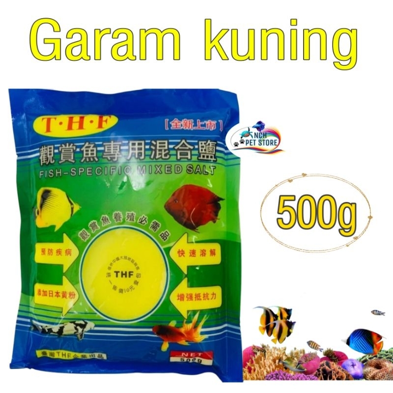 THF yellow salt /Garam kuning Untuk tangki ikan hiasan 500g | Shopee ...