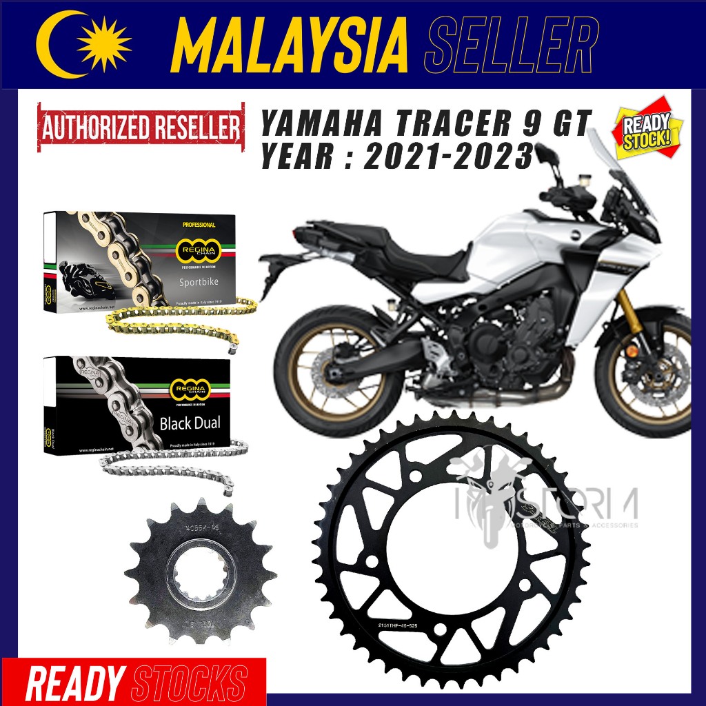 CHAIN KIT SET REGINA AND S-TEEL SPROCKET YAMAHA TRACER 9 GT 2021-2023 ...