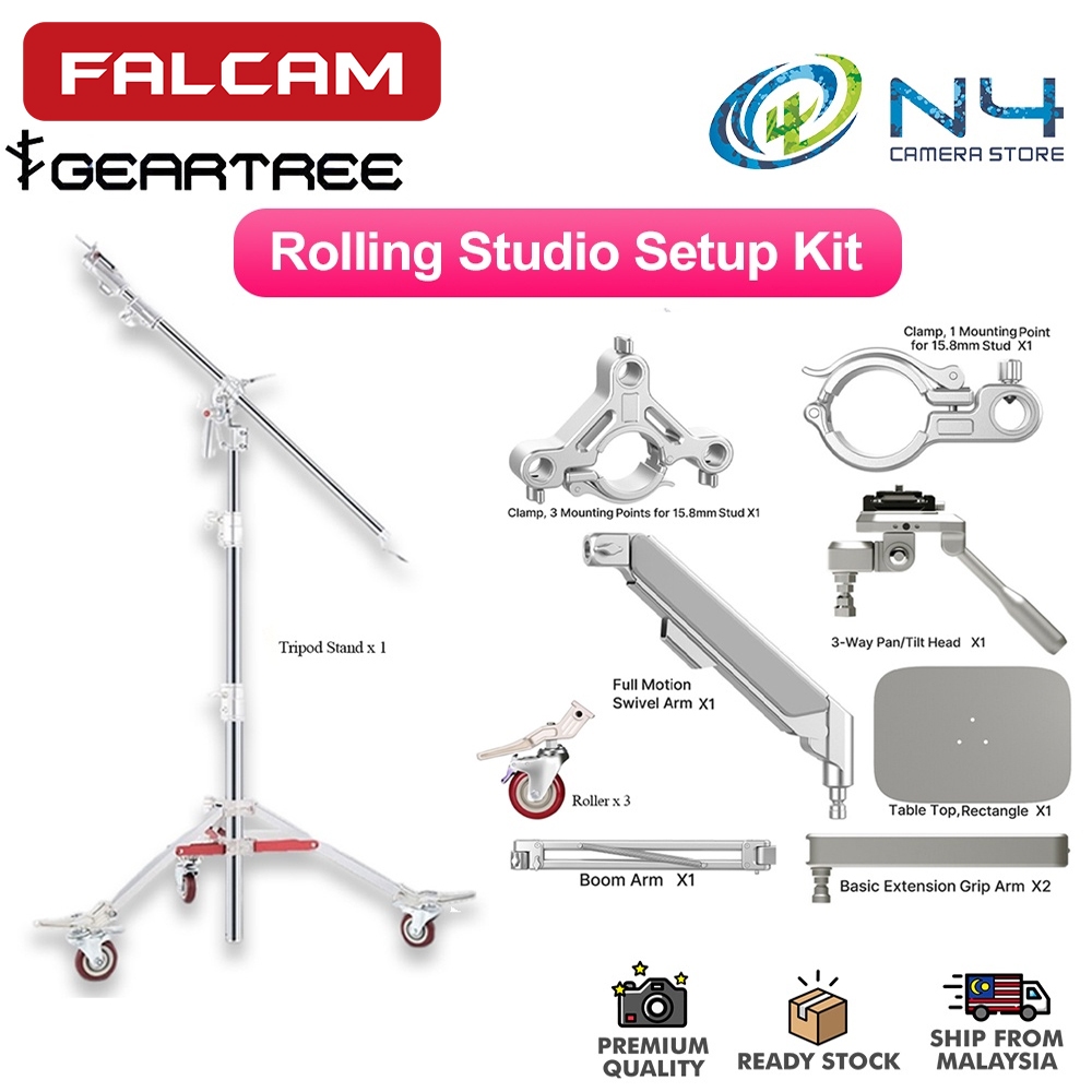 FALCAM GEARTREE ROLLING STUDIO SETUP KIT / BOOM ARM STAND For Short ...
