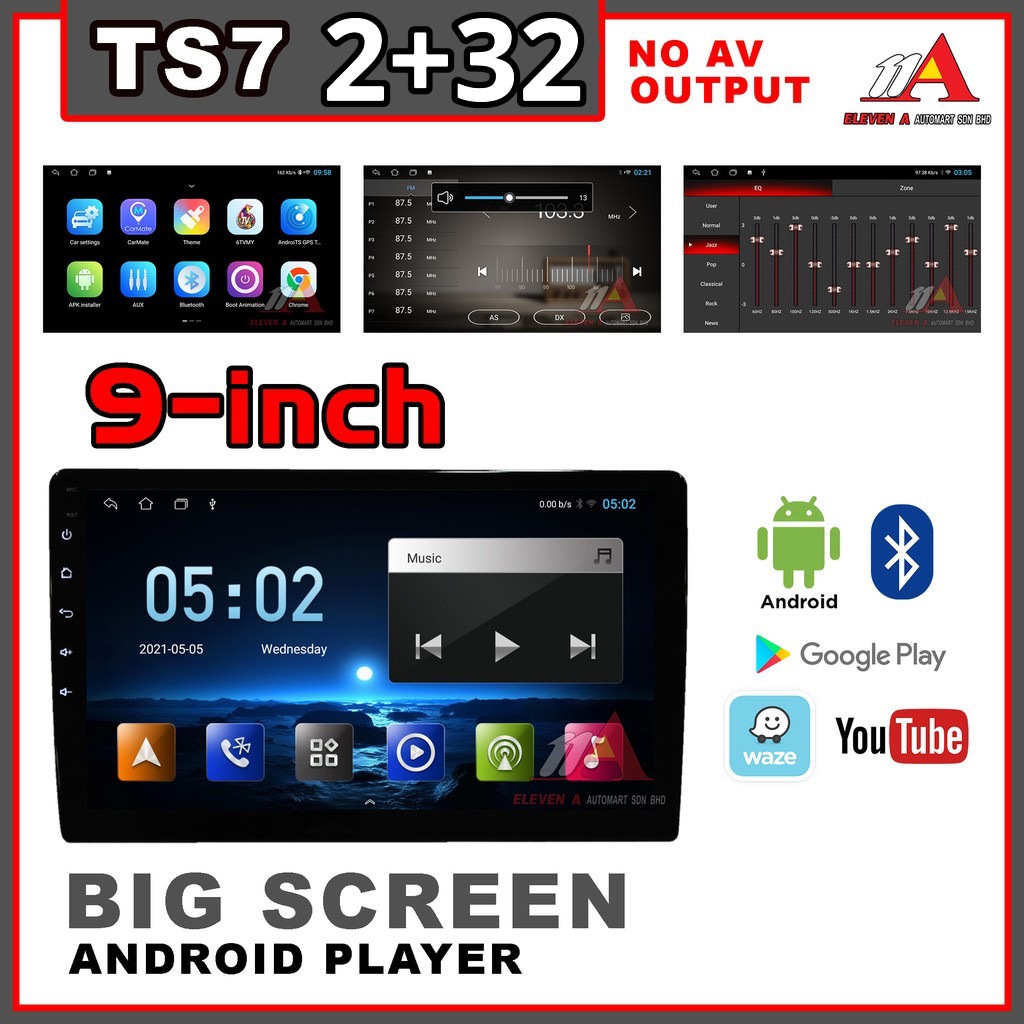 [TS7/T100/T133] Proton Wira Satria Android Player 9" inch IPS Screen ...