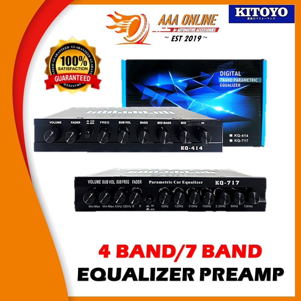 Kitoyo Pre Amp 4 Band Pre Amp 7 Band Equalizer Parametric Preamp with ...
