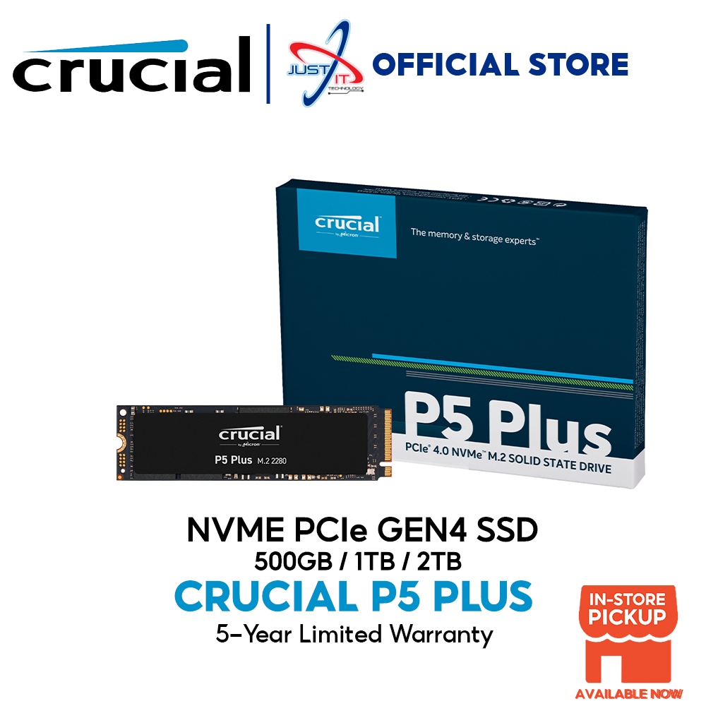 Crucial P5 PLUS (GEN4) 3D NAND NVME PCIe M.2 SSD ( 500GB / 1TB / 2TB ...