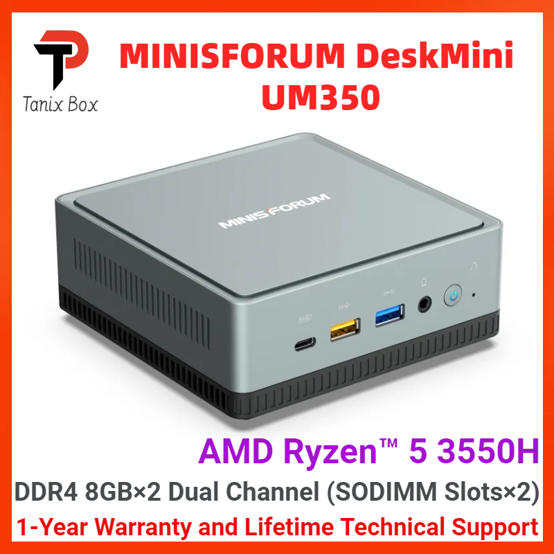 MINISFORUM Mini PC UM350 AMD Ryzen 5 3550H DDR4 16GB 4K DP HDMI Desk ...