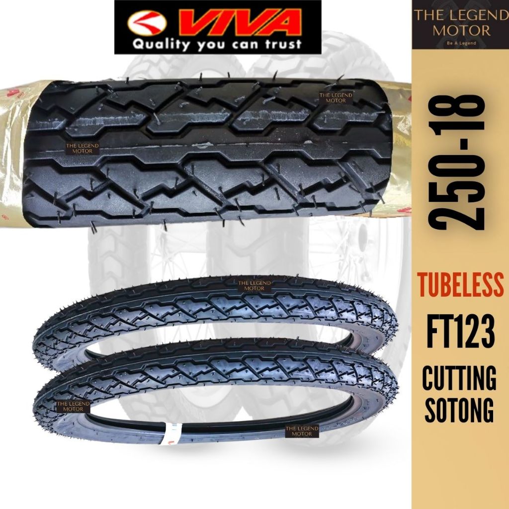 VIVA TYRE 18 Tubeless FT 123 250-18 Cutting Sotong Made In Malaysia ...