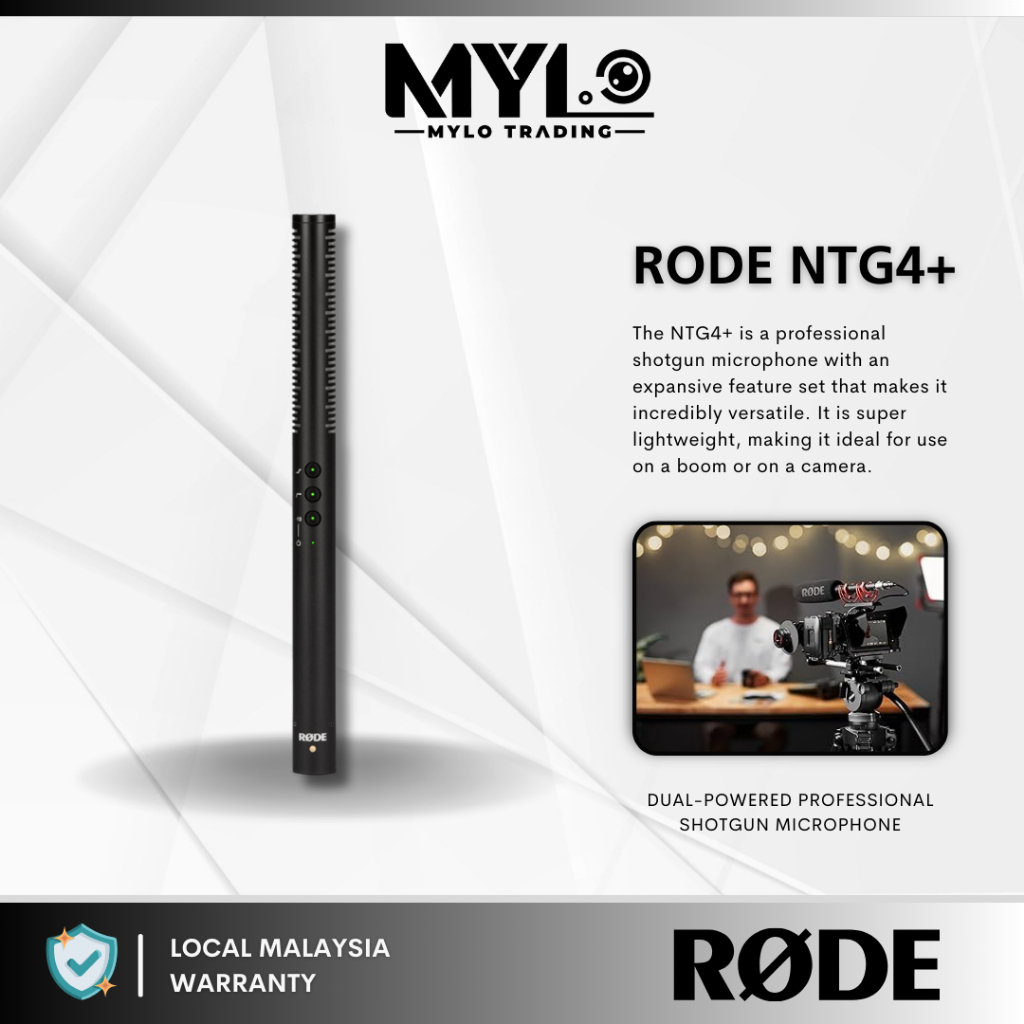 Rode NTG4+ Premium Shotgun Microphone | Shopee Malaysia