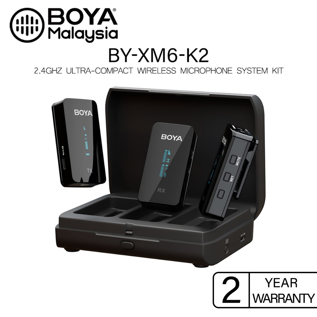 Boya Wireless Microphone With Charging Box BY-XM6-K2 | Shopee Malaysia