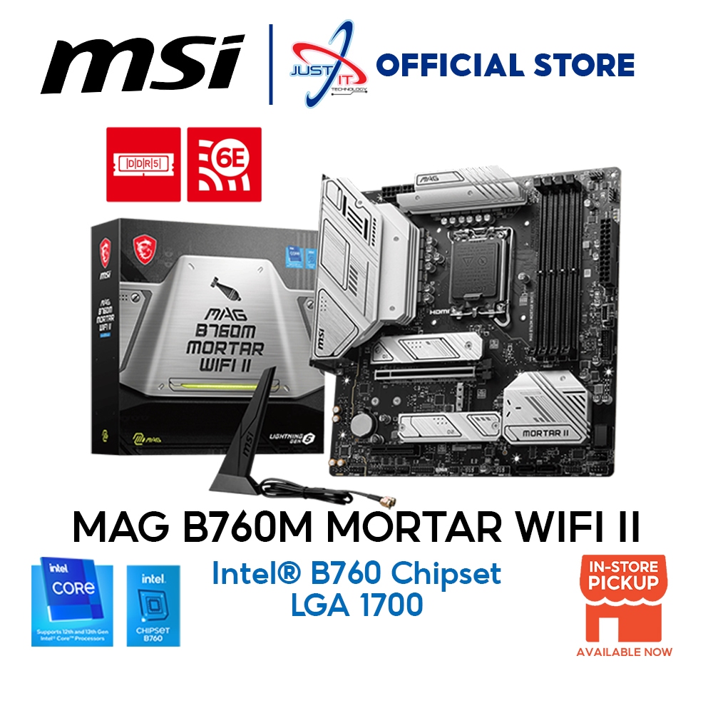 MSI MAG B760M MORTAR WIFI II DDR5 LGA1700 GAMING MOTHERBOARD COMBO INTEL 12400 / 14400 / 14100 ...