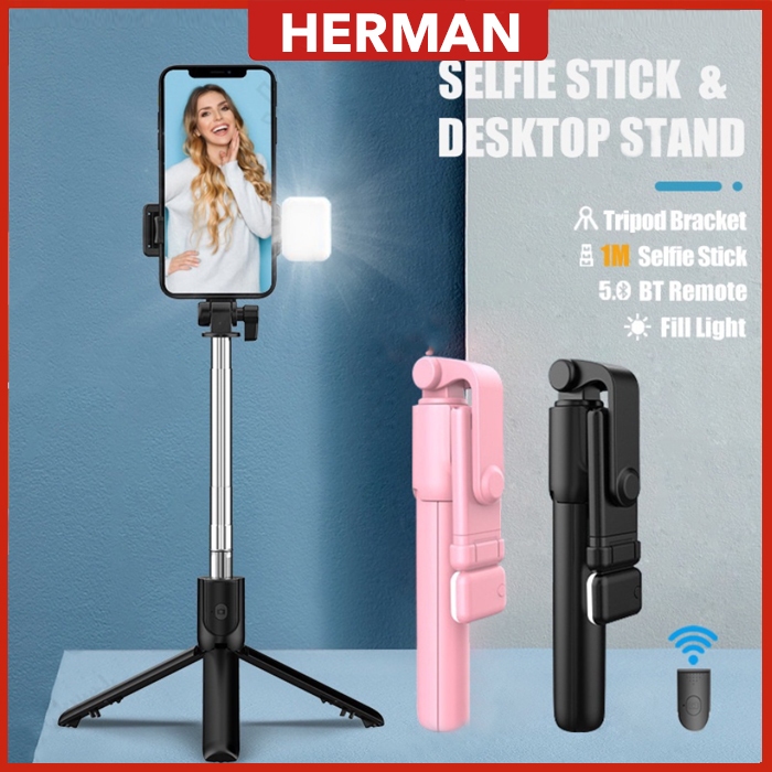 3 in 1 Bluetooth Selfie Stick Monopod Tripod Remote Control Detachable ...