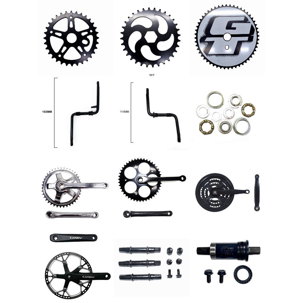 CANDY BICYCLE CHAINWHEEL CRANKSET ENGKOL BASIKAL 12"-26" ONE PIECE SUB ...