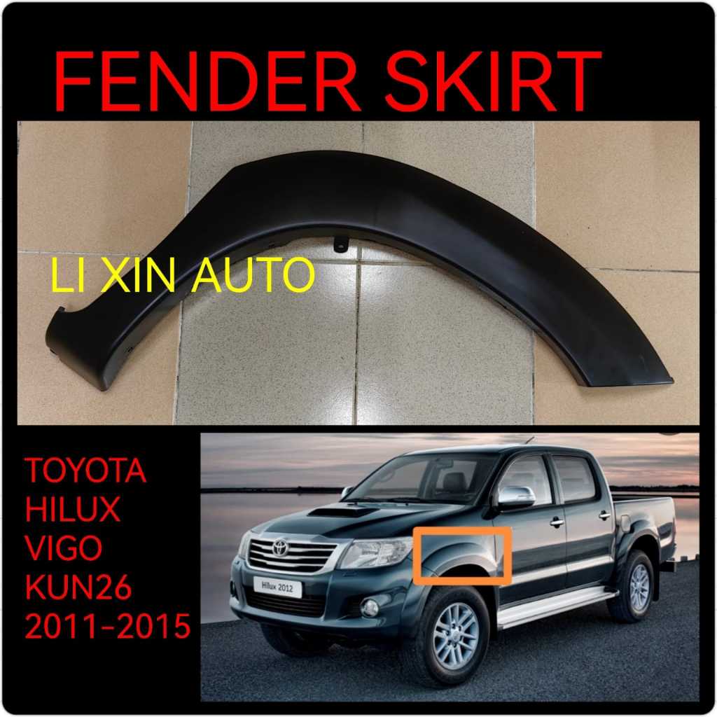TOYOTA VIGO HILUX KUN25 / KUN26 2005-2015 FRONT / REAR FENDER SKIRT ...
