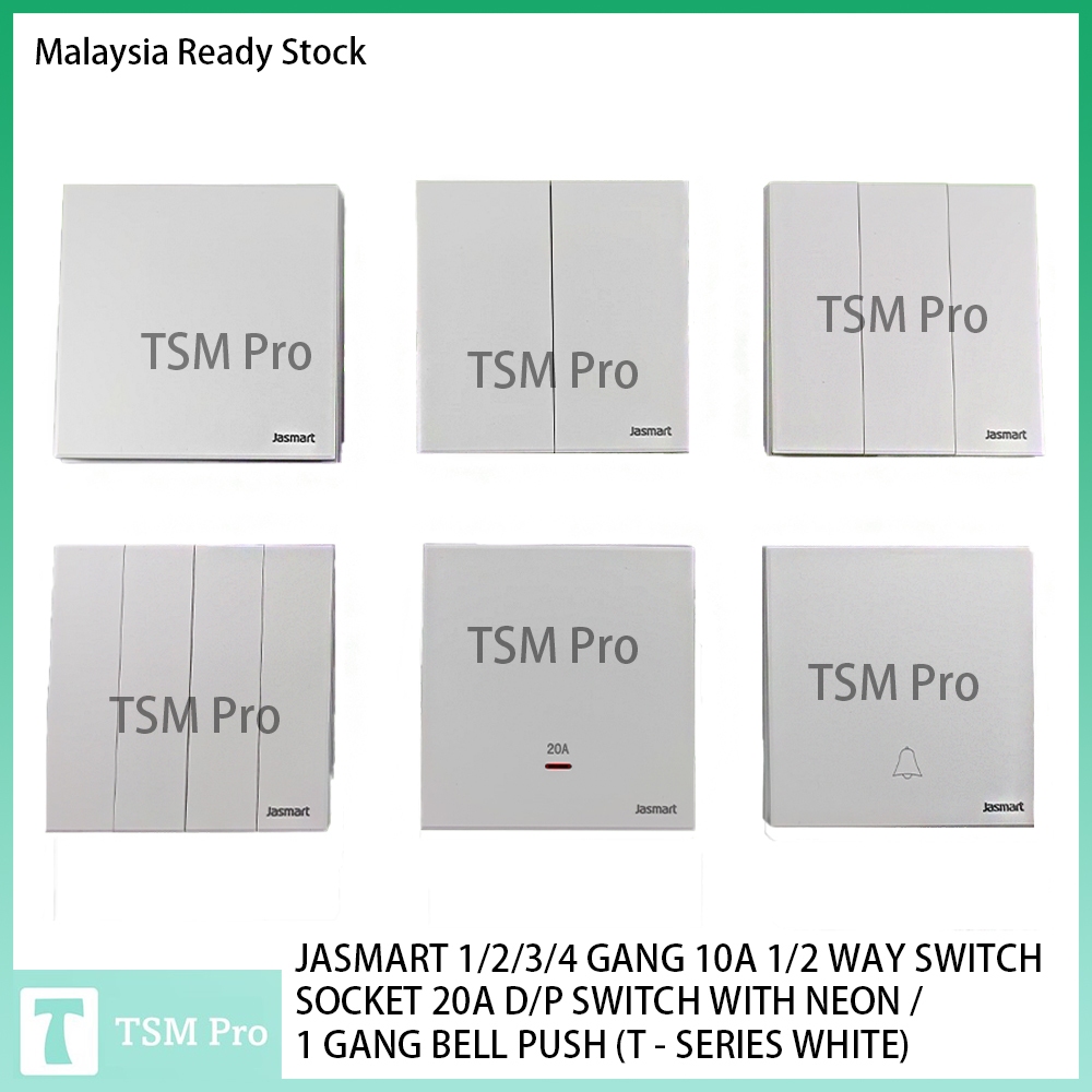 JASMART 1/2/3/4 GANG 10A 1/2 WAY SWITCH SOCKET 13A/16A SINGLE/DOUBLE ...