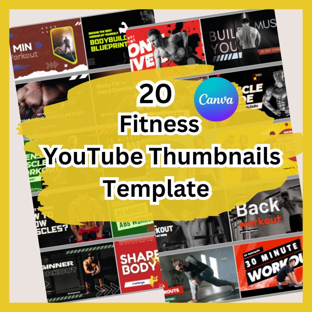 20 Fitness YouTube Thumbnails [ Canva Template ] | Shopee Malaysia