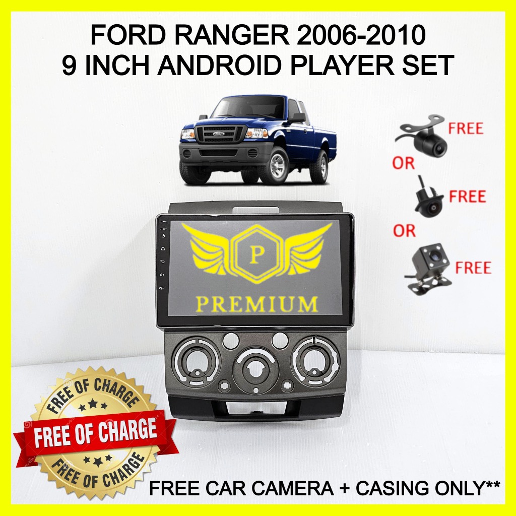 FORD RANGER 2006-2010 9 INCH ANDROID PLAYER SET (FREE CAR CAMERA+CASING ...