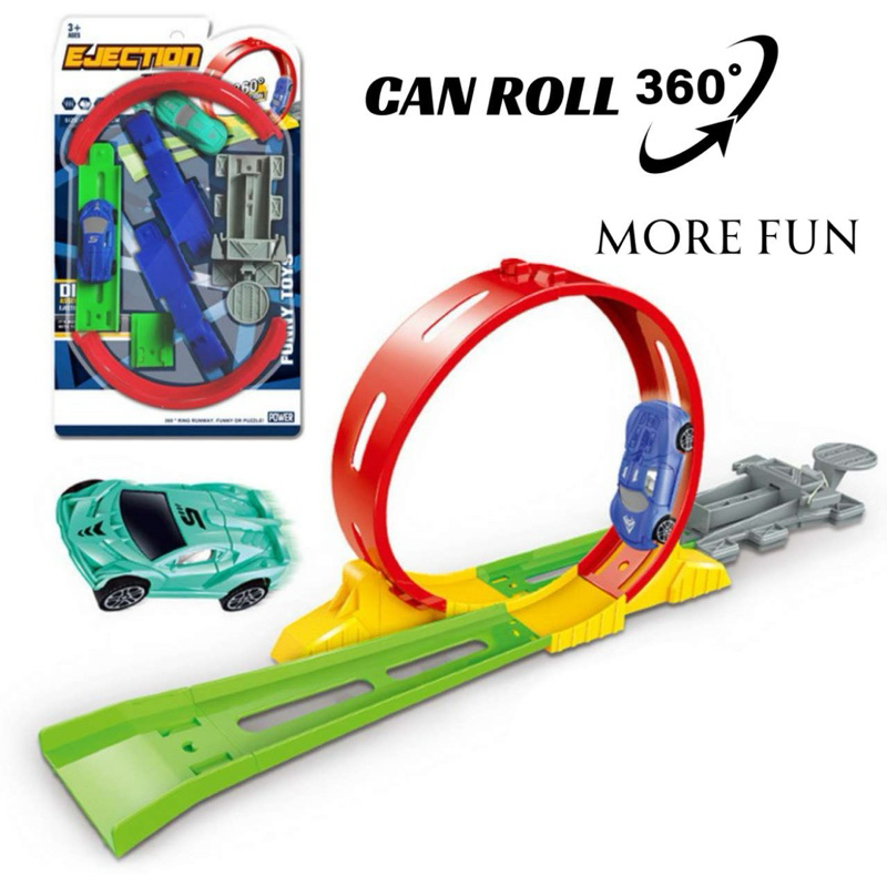 [🎁FOC]360 Rotation Ejection Railway Track Vehicle Toys Kid Children ...