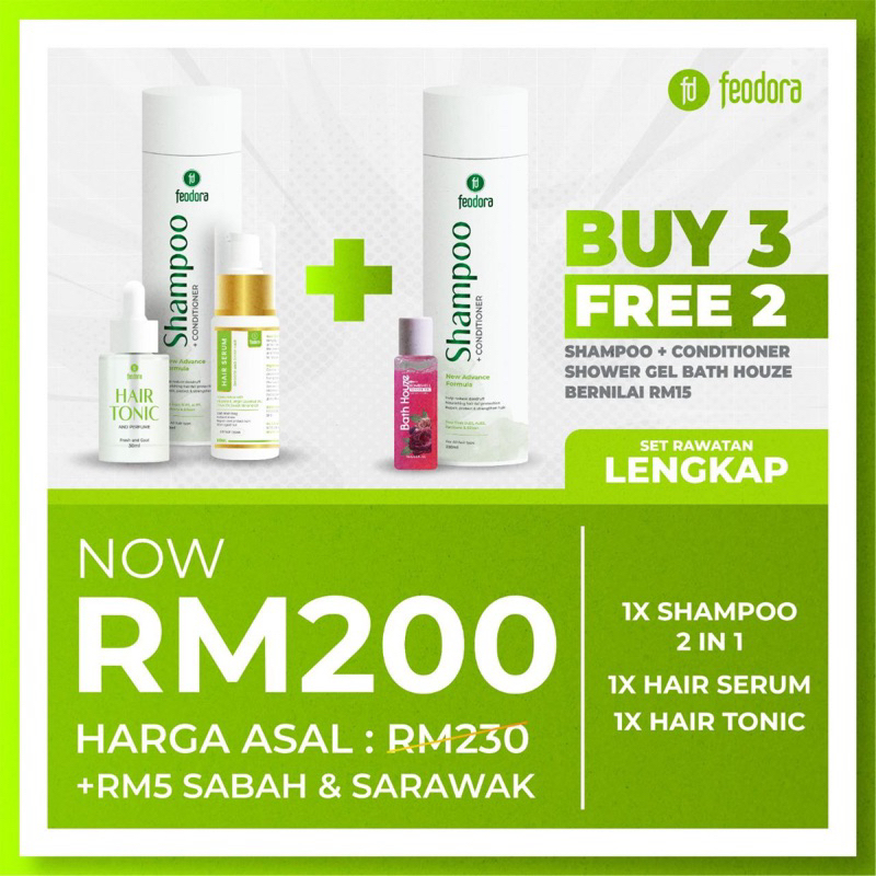 FEODORA SHAMPOO CONDITIONER PROMO FREE 1 SHAMPO | Shopee Malaysia