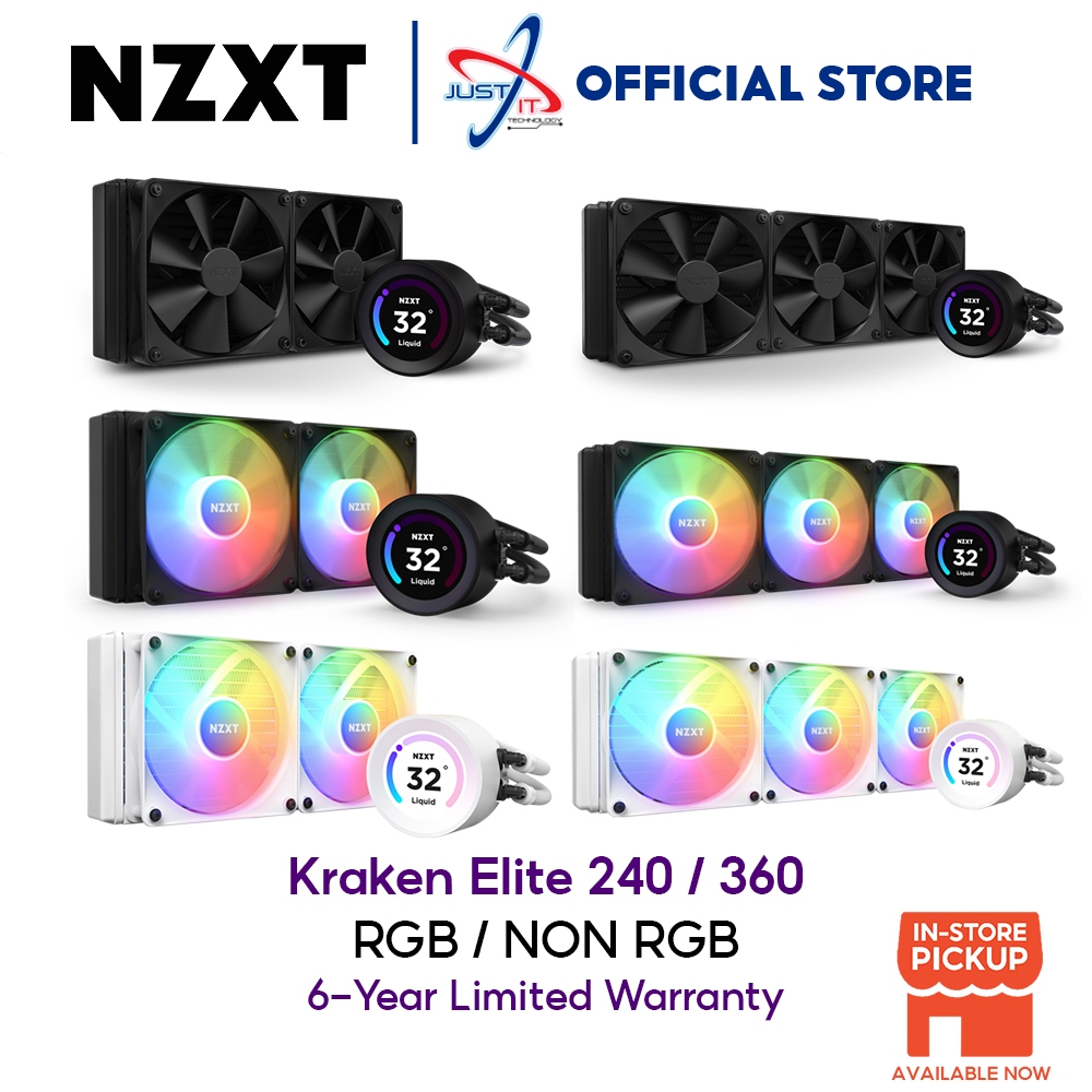 NZXT KRAKEN ELITE 240 / 360 RGB V2 (2024) AIO Liquid Cooler with LCD ...