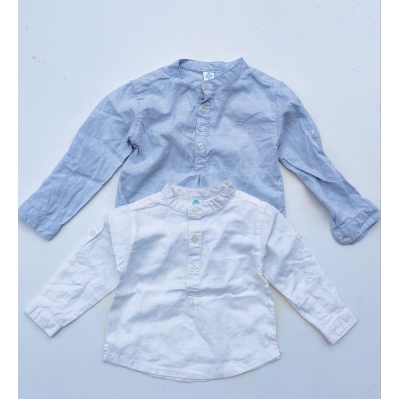 tex baby boy linen cotton shirt（6-36m） | Shopee Malaysia