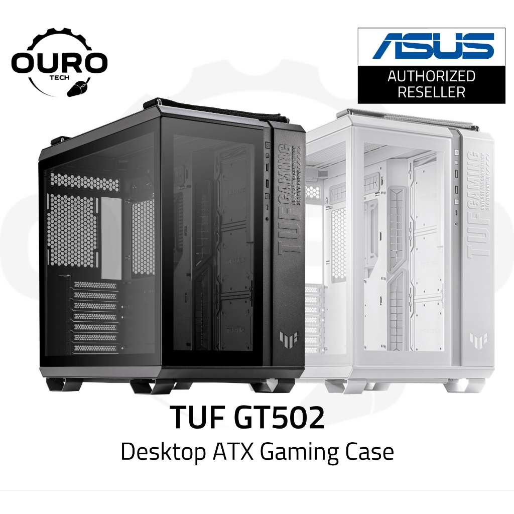 ASUS TUF GT502 GAMING DESKTOP MID TOWER CASE CASING ATX (BLACK/WHITE ...
