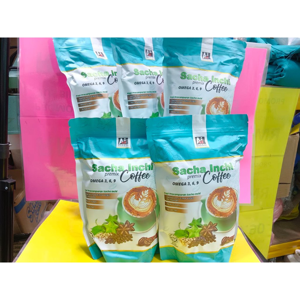 Kombo Ai Global Sacha Inchi Premix Coffee 15 Sachets x 25g x (5 Bungkus ...