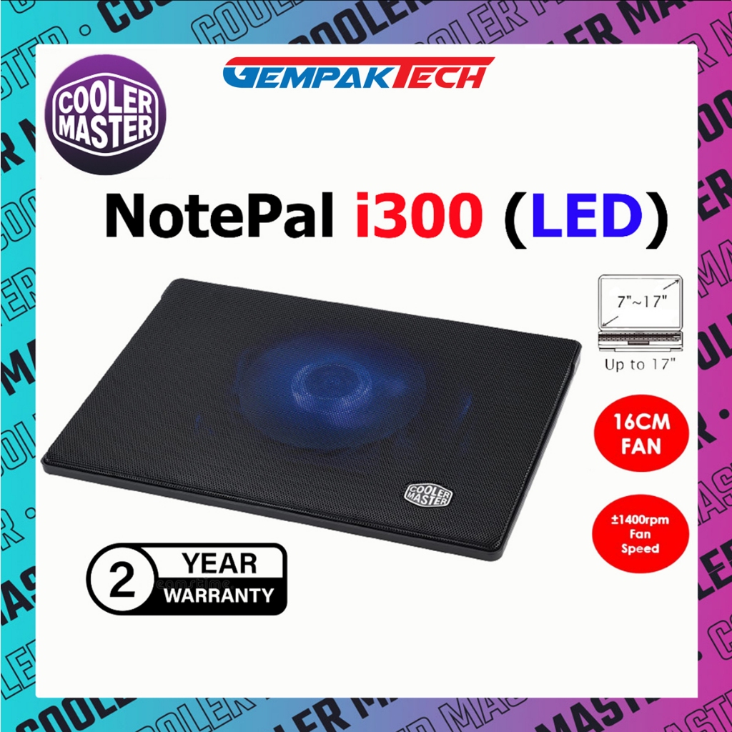 Cooler Master NotePal i300 LED UP TO 17 Inch Laptop Cooler ( R9-NBC ...