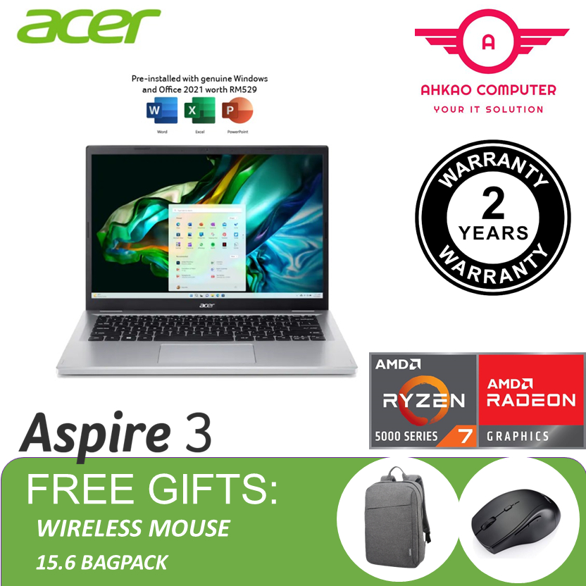 Acer Aspire 3 A314-42P-R05P 14'' WUXGA Laptop Pure Silver ( Ryzen 7 ...